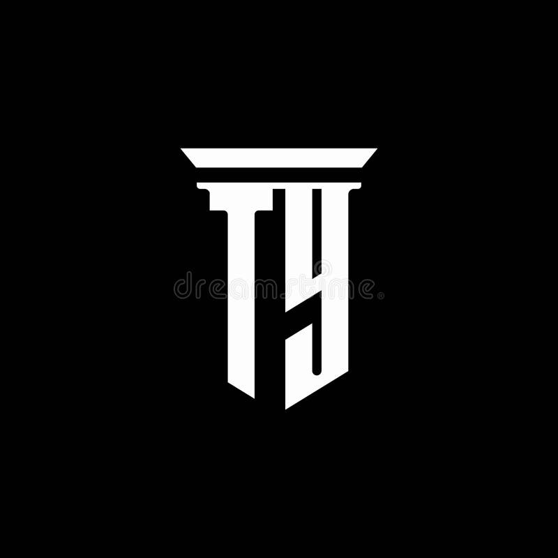TY Monogram Logo with Emblem Style Isolated on Black Background Stock ...