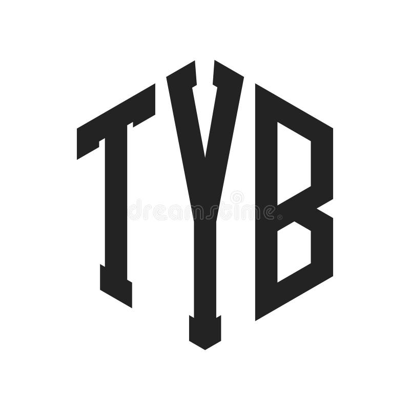 TYB Logo Design. Initial Letter TYB Monogram Logo Using Hexagon Shape ...