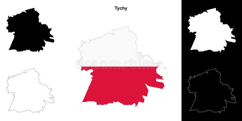 Tychy outline map stock vector. Illustration of isolated - 356925883