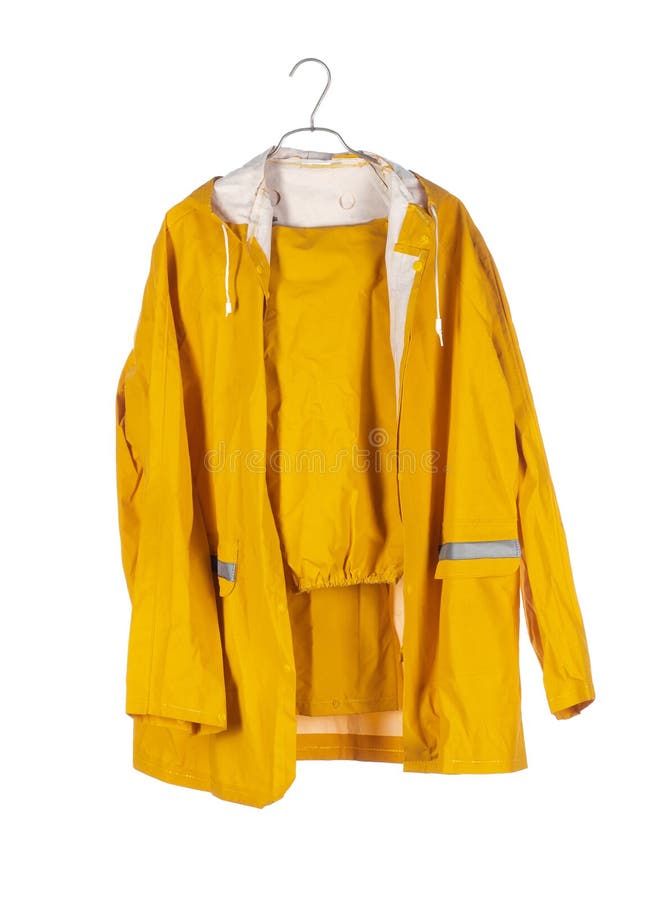 Yellow Work Jacket Isolated on White Stock Image - Image of safety ...