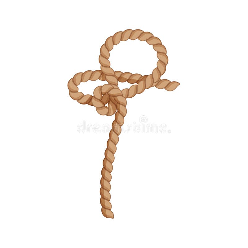 Tying Rope Knot Cartoon Vector Illustration Stock Illustration ...
