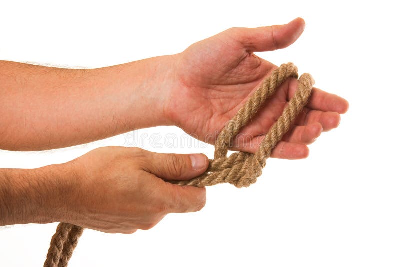 Tying ropes stock image. Image of white, knot, isolated - 15398125