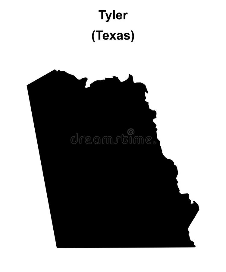 Tyler outline map stock illustration. Illustration of shape - 361794528