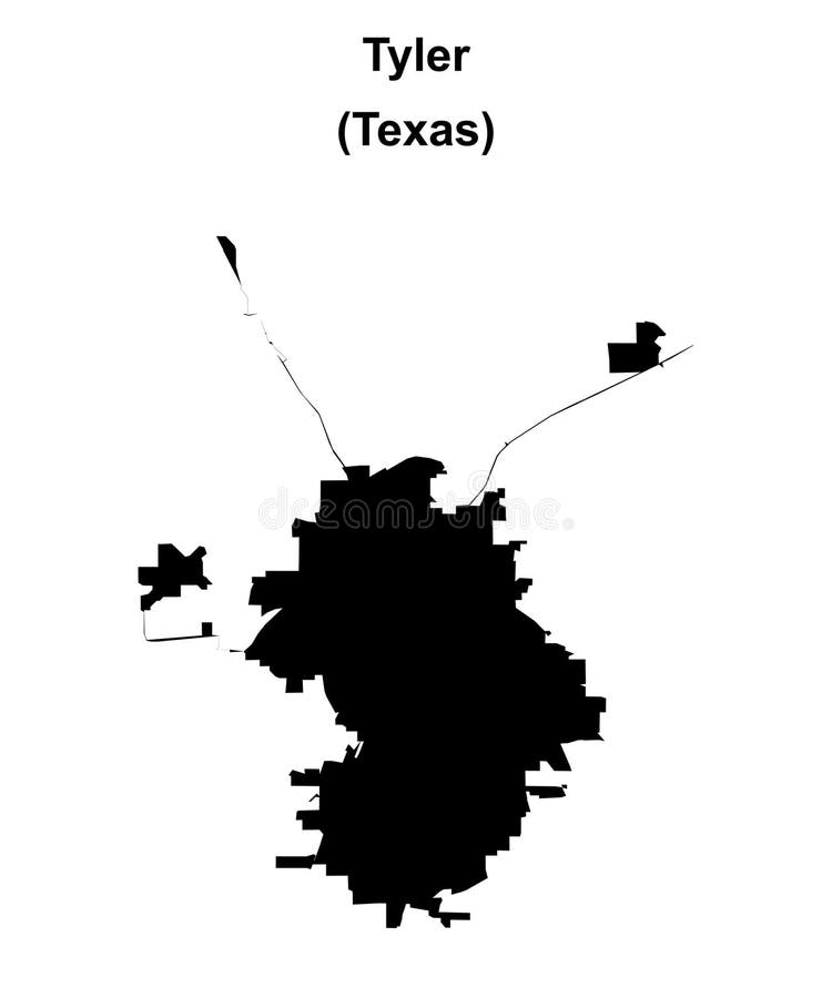 Tyler outline map stock vector. Illustration of territory - 357650270