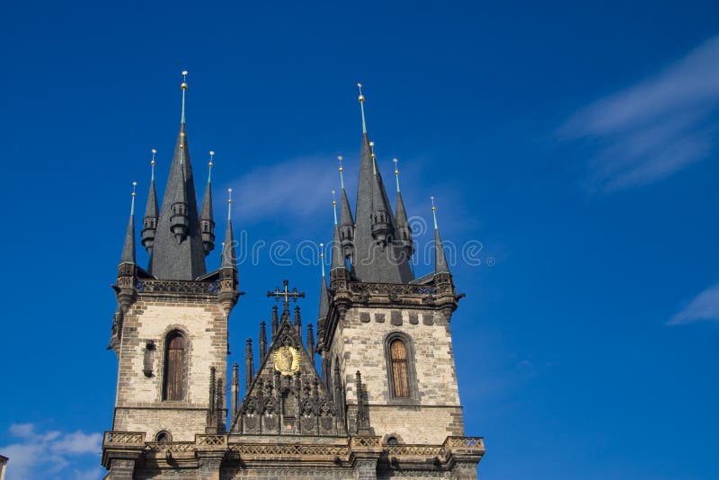 Tyn church in Prague stock photo. Image of republic, town - 15310022