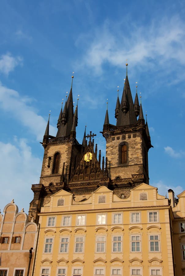 Tyn Church in Prague stock photo. Image of republic, exterior - 19451278