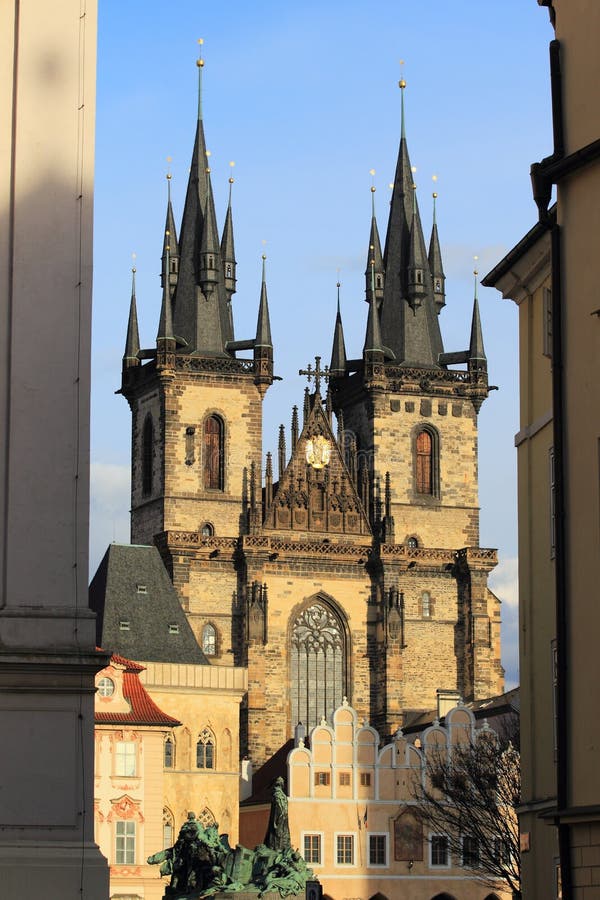 Tyn church in Prague stock image. Image of landmark, square - 38139765