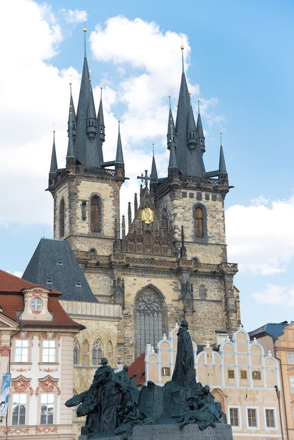 The Tyn Church in Prague - Czech Republic Stock Image - Image of clock ...