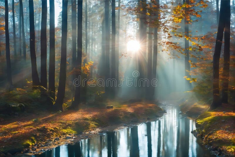 Tyndall Phenomenon Light Produced by Sunlight Entering a Dense Forest ...