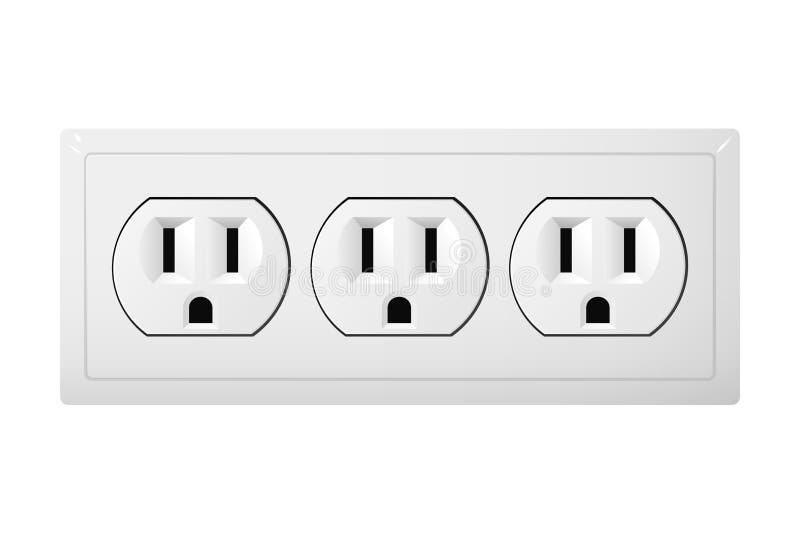 Triple Electrical Socket Type B Receptacle Canada Stock Illustrations ...
