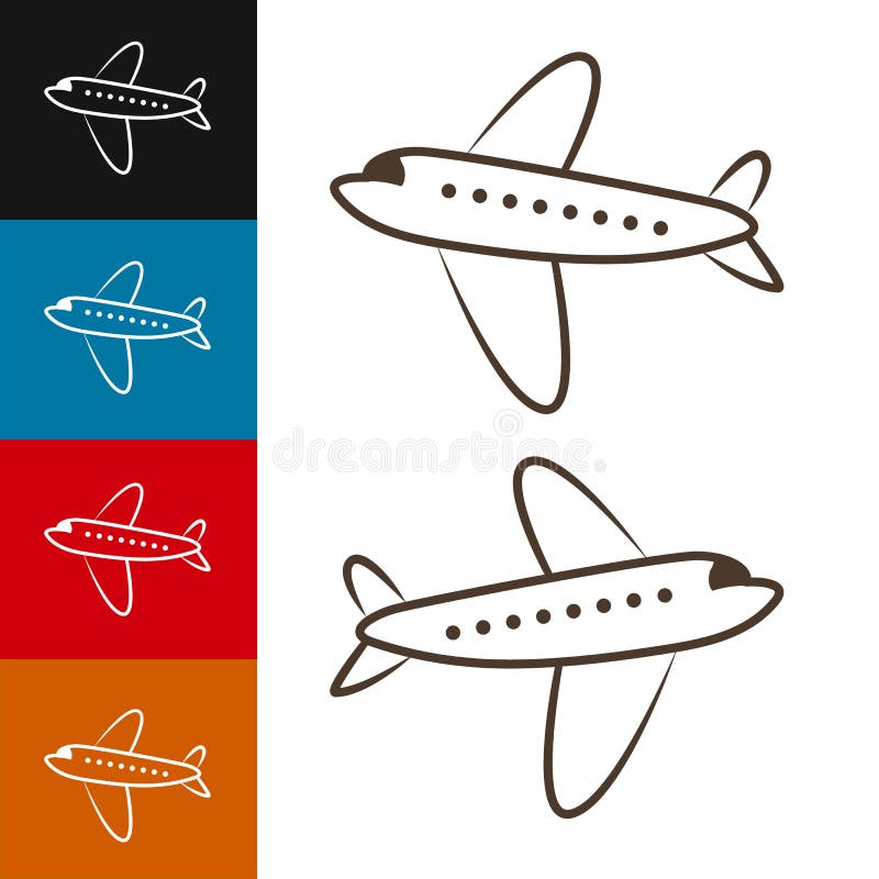 Type of Airplane Vector Isolated. Airplane Side View Illustration ...