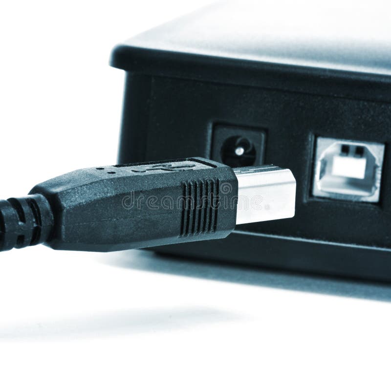 Type B USB plug stock photo. Image of battery, hard, download - 23647338