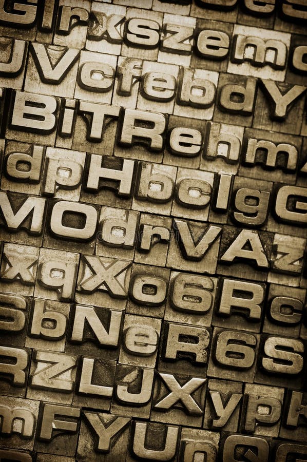 Type Background Vertical stock image. Image of lead, vintage - 5529215