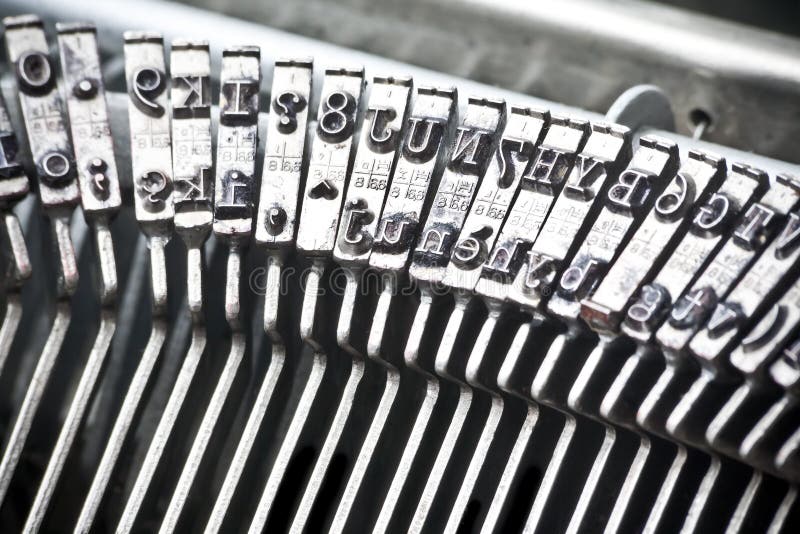 Type bars of typewriter stock image. Image of button - 32571391