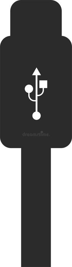 Type C Icon, USB Type Icon, Charging Cable Black Vector Icon. Stock ...