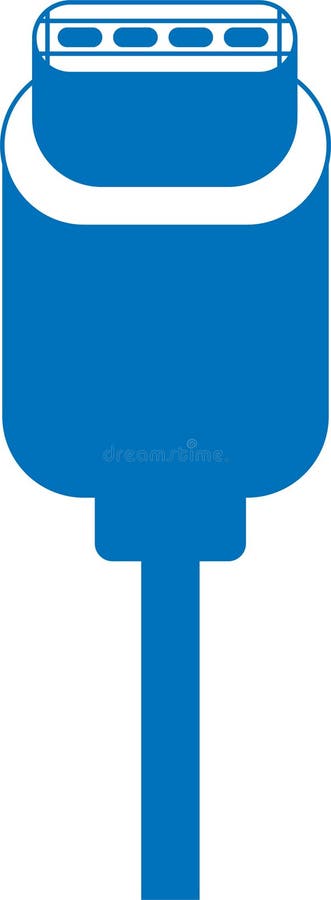 Type C Icon, USB Type Icon, Charging Cable Blue Vector Icon. Stock ...