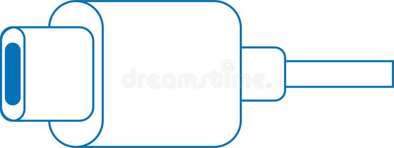 Type C Icon, USB Type Icon, Charging Cable Blue Vector Icon. Stock ...