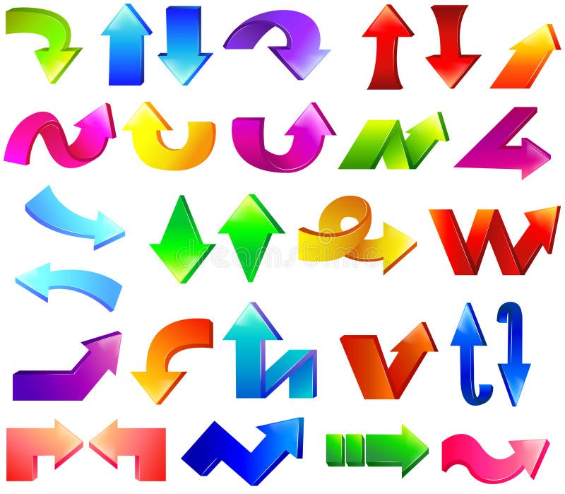 Colorful Arrow Shaped Labels Stock Vector - Illustration of horizontal ...
