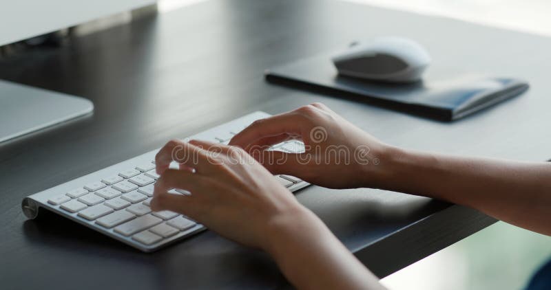 Type on computer stock photo. Image of blogger, mouse - 190093274