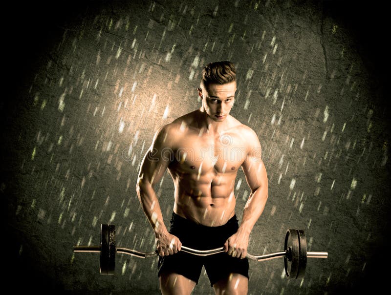 Type De Forme Physique Avec Le Poids Montrant Des Muscles Image stock ...