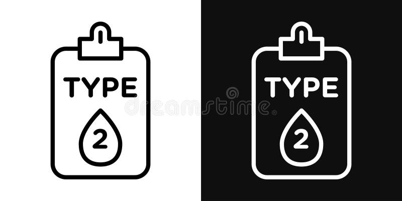 Type 2 Diabetes Icon Set. Type Ii Diabetes Medical Health Issue Vector ...