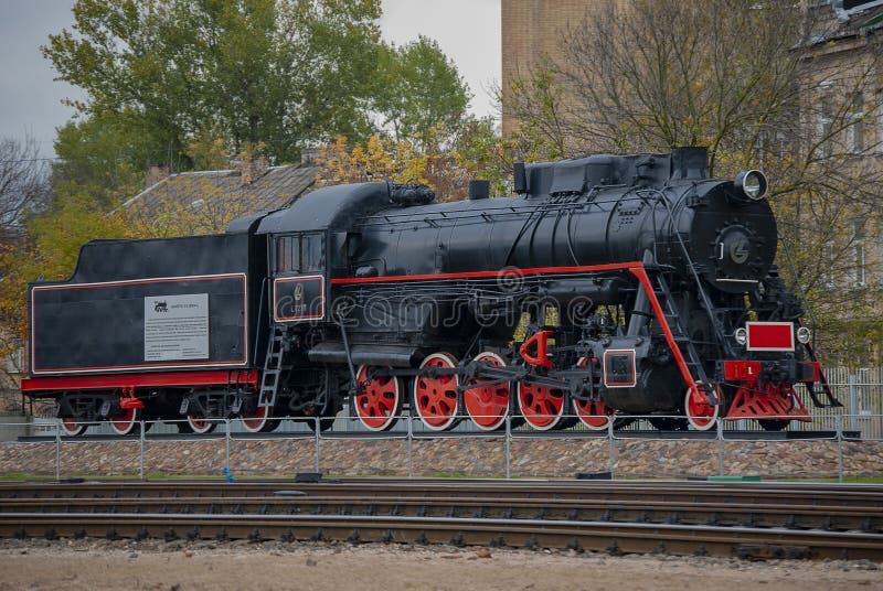 Soviet Steam Locomotive-monument of L Series Close-up. Sharya Railway ...