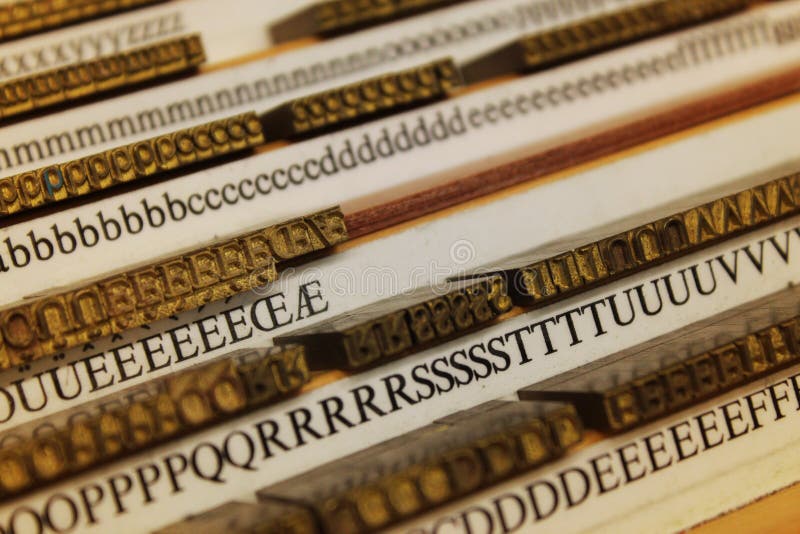 Old Lead Ink Printing Type from a Book Printing Company Stock Photo ...