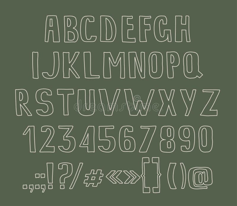 Type Letters, Numbers and Punctuation Marks Hand Stock Vector ...