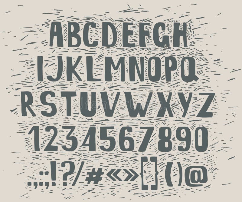 Type Letters, Numbers and Punctuation Marks Hand Stock Vector ...