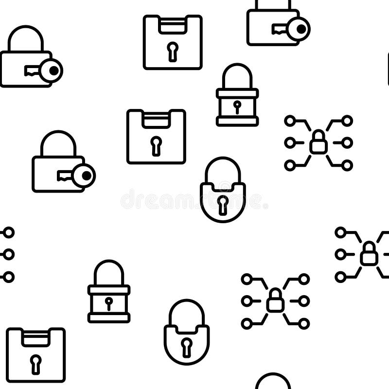 Type Locks Seamless Pattern Vector Stock Vector - Illustration of ...