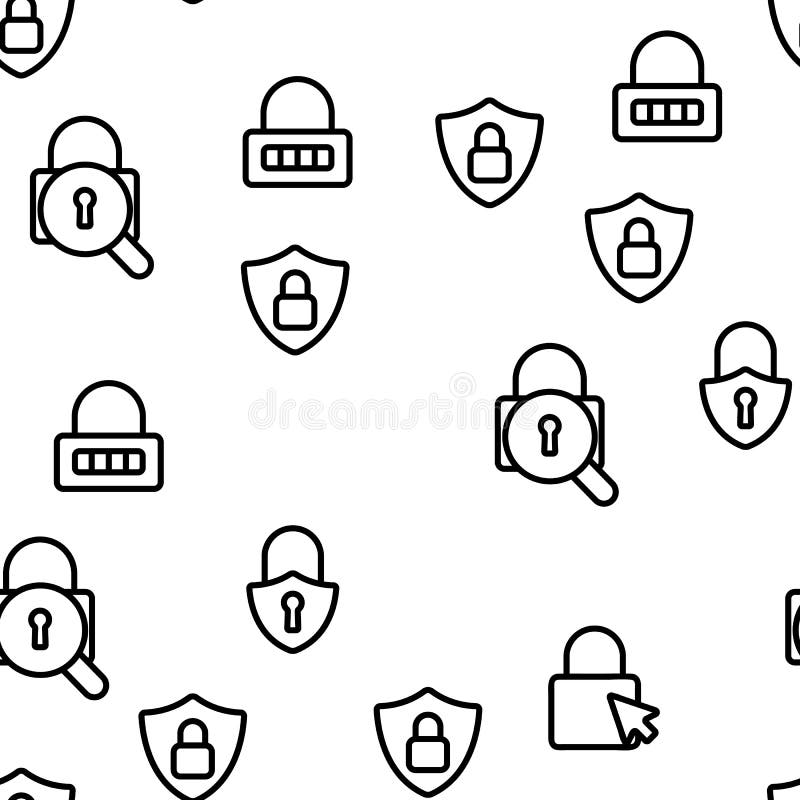 Type Locks Seamless Pattern Vector Stock Vector - Illustration of ...