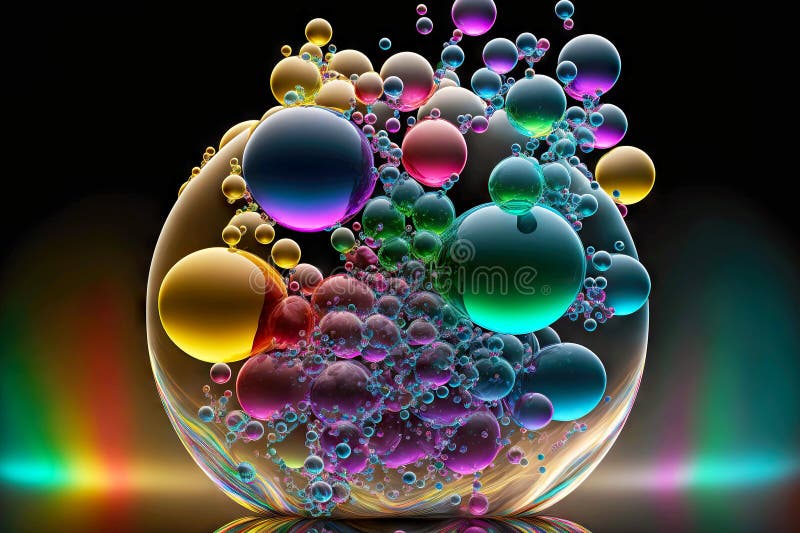 Type of Molecule Closeup Presented in Form of Large Sphere with Small ...