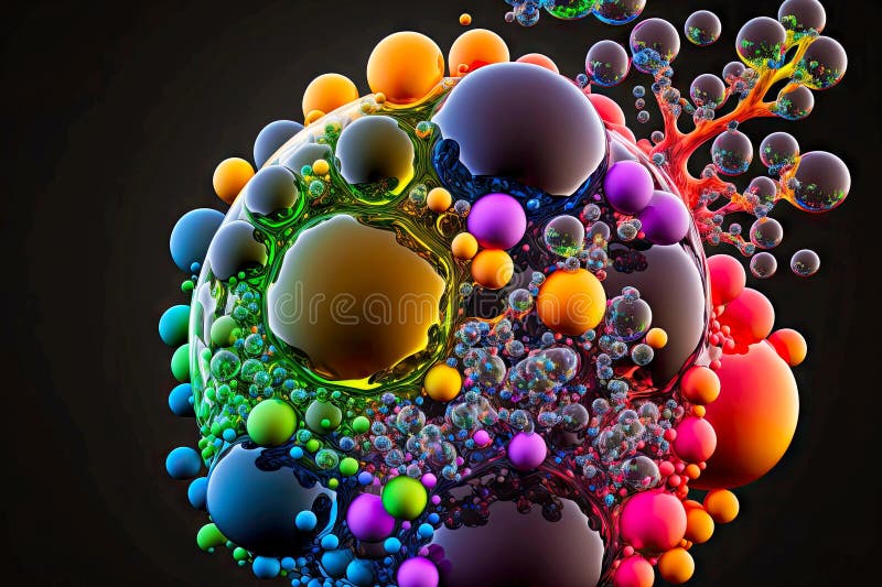 Type of Molecule Closeup Presented in Form of Large Sphere with Small ...