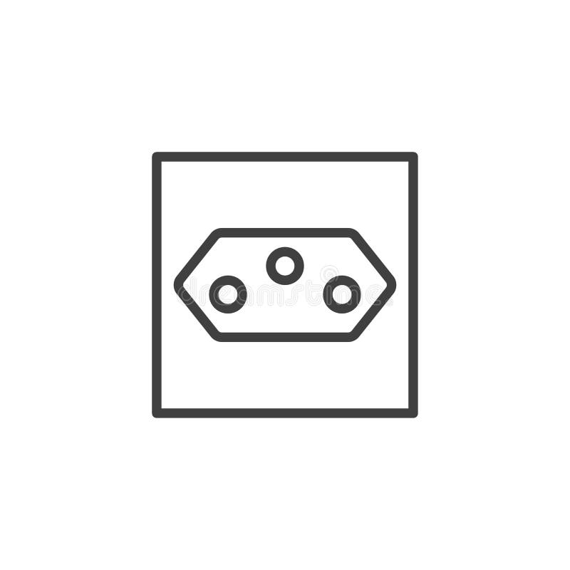 Type N Power Socket Line Icon Stock Vector - Illustration of socket ...