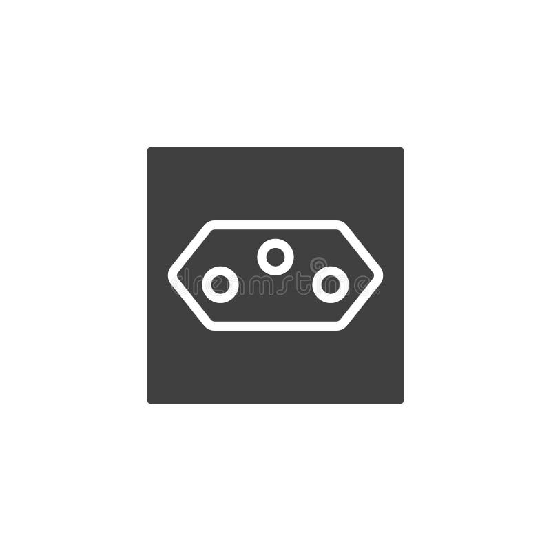 Type N Power Socket Vector Icon Stock Vector - Illustration of solid ...