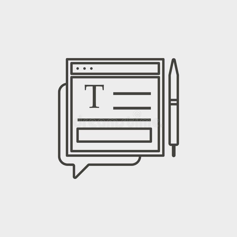 Type, Pen, Site, Outline, Icon. Web Development Vector Icon Stock ...