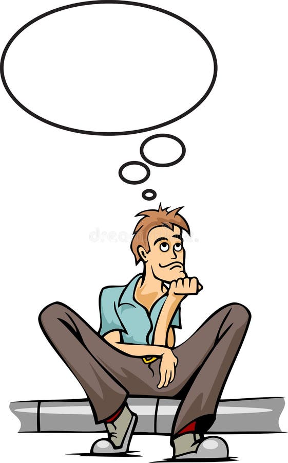 Type pensif illustration de vecteur. Illustration du homme - 15440071