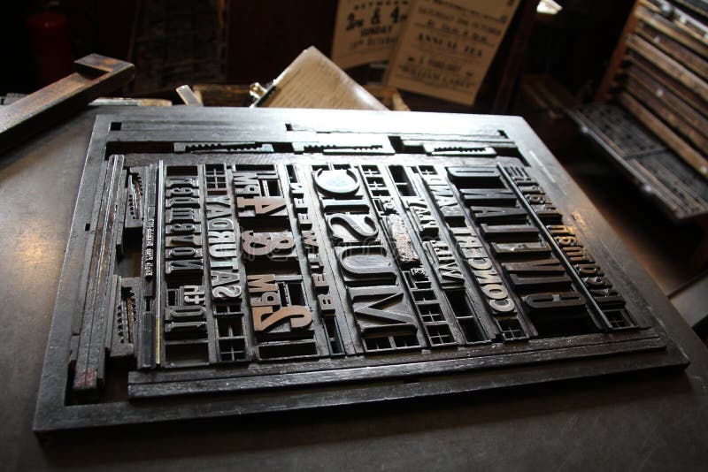 Type setting by hand. editorial image. Image of typography - 127180805