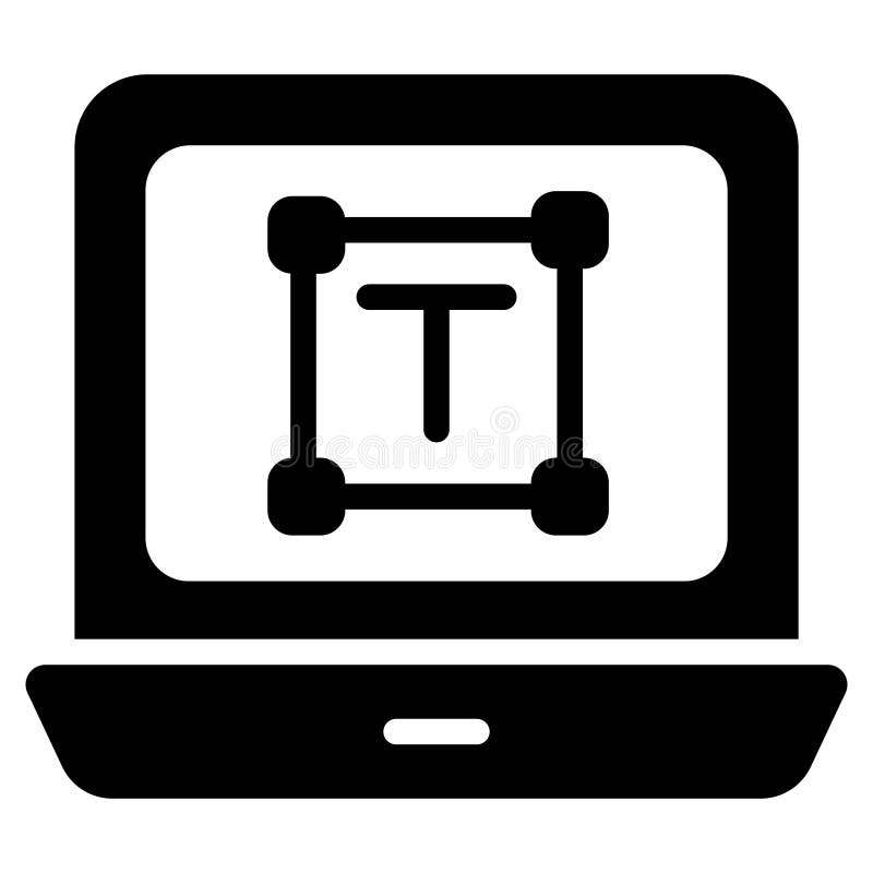 Type Text Glyph Icon on Laptop Stock Illustration - Illustration of ...