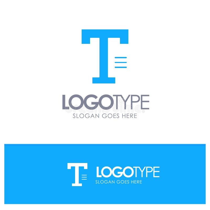 Type, Text, Write, Word Blue Solid Logo with Place for Tagline Stock ...