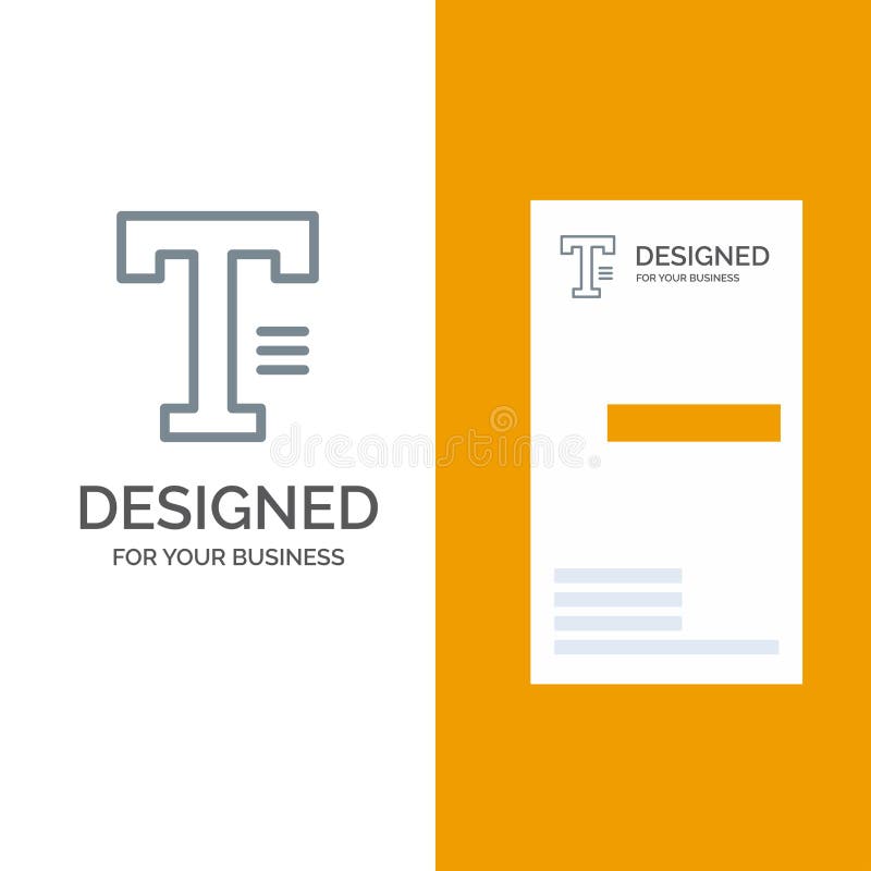 Type, Text, Write, Word Grey Logo Design and Business Card Template ...