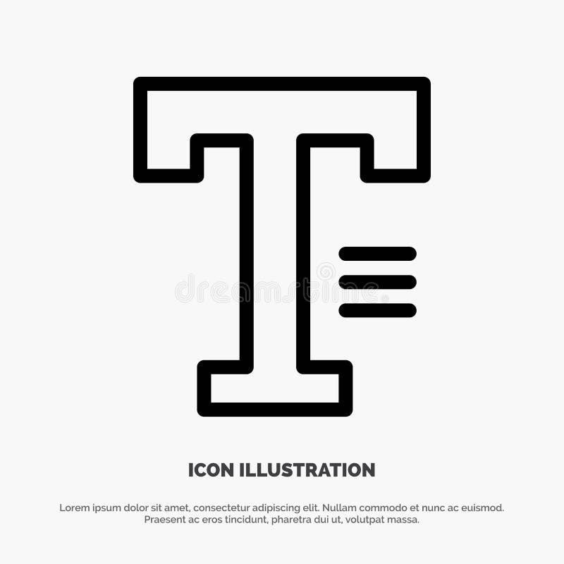 Type, Text, Write, Word Line Icon Vector Stock Vector - Illustration of ...