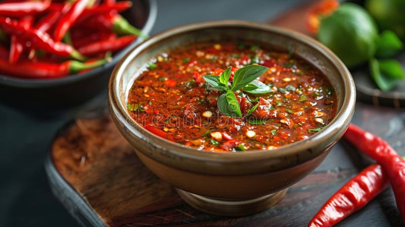 A Type of Thai Chilli Paste for Tom Yum Kung or Sour and Spicy Soup ...