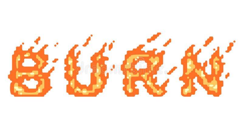 Typeface design burn stock vector. Illustration of word - 94229351