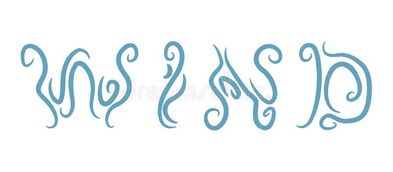 Typeface design wind stock vector. Illustration of design - 94229039