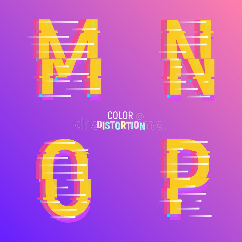 Typeface with Glitch Effect. Font with Chromatic Aberartion Color ...