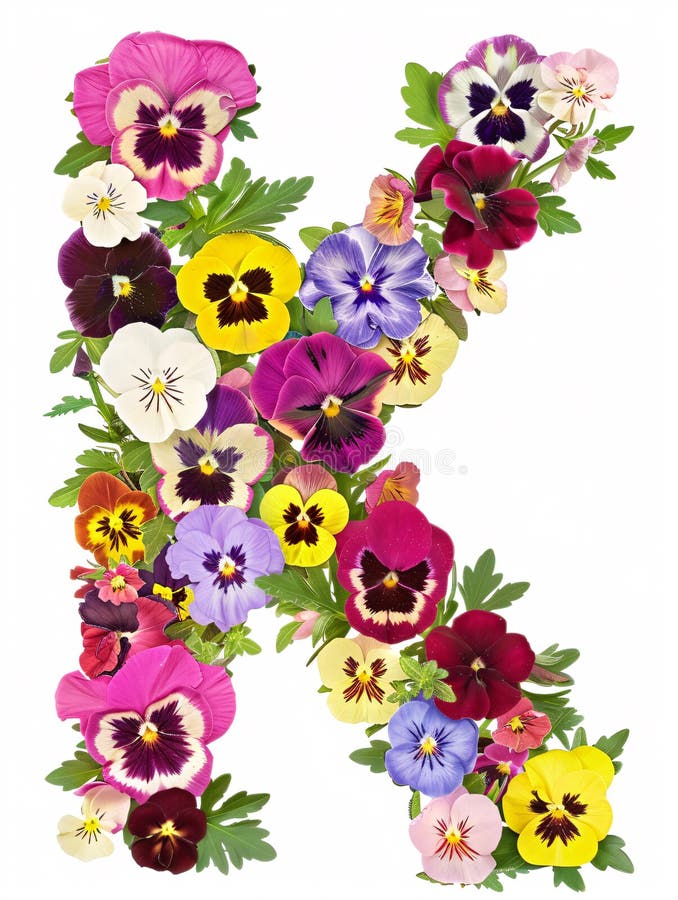 Typeface Made Out of Colored Spring Flowers the Letter K Stock ...