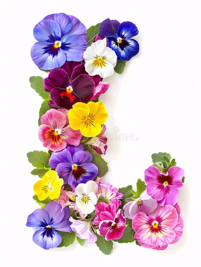 Typeface Made Out of Colored Spring Flowers the Letter L Stock ...