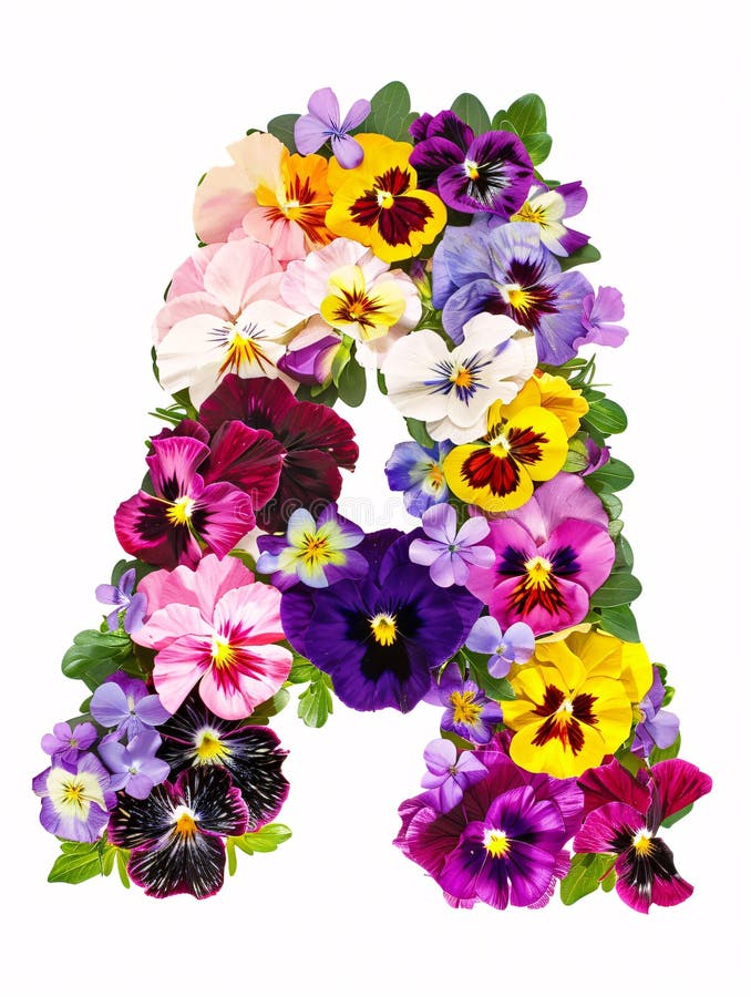 Typeface Made Out of Colored Spring Flowers the Letter a Stock ...
