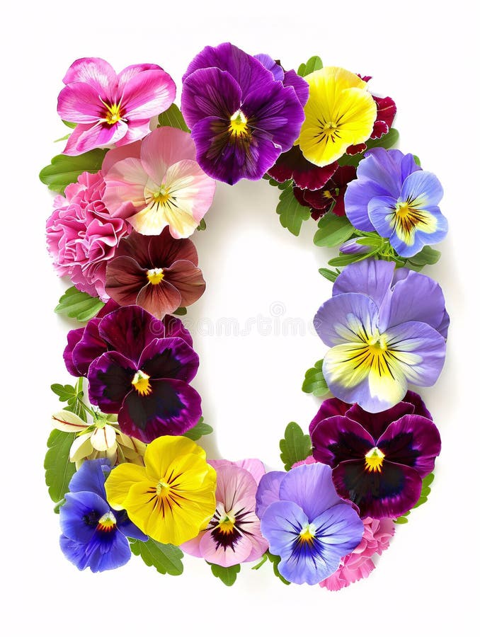 Typeface Made Out of Colored Spring Flowers the Letter D Stock ...